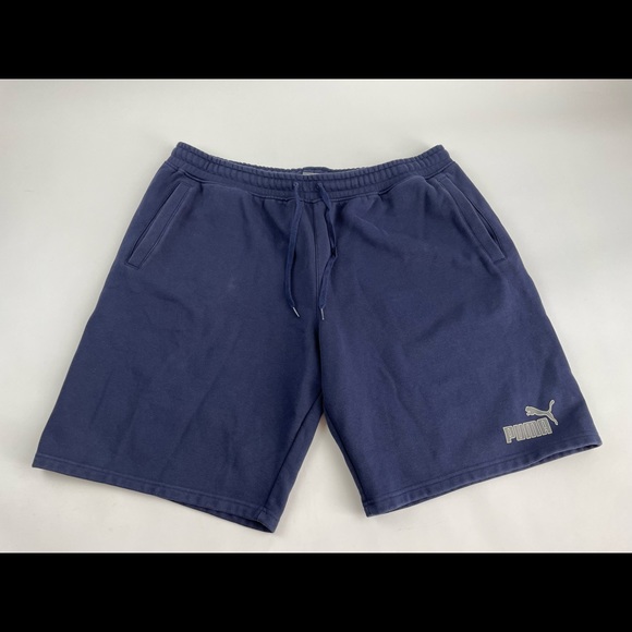 Puma | Shorts | Puma Mens Sweat Shorts Blue Logo Elastic Waist ...